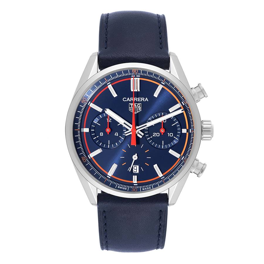 Tag Heuer Carrera Chronograph Blue Dial Steel Mens Watch CBN201D Unworn ...