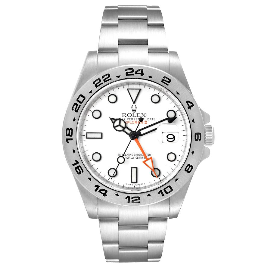 Rolex Explorer II 42 White Dial Orange Hand Steel Mens Watch 216570 ...
