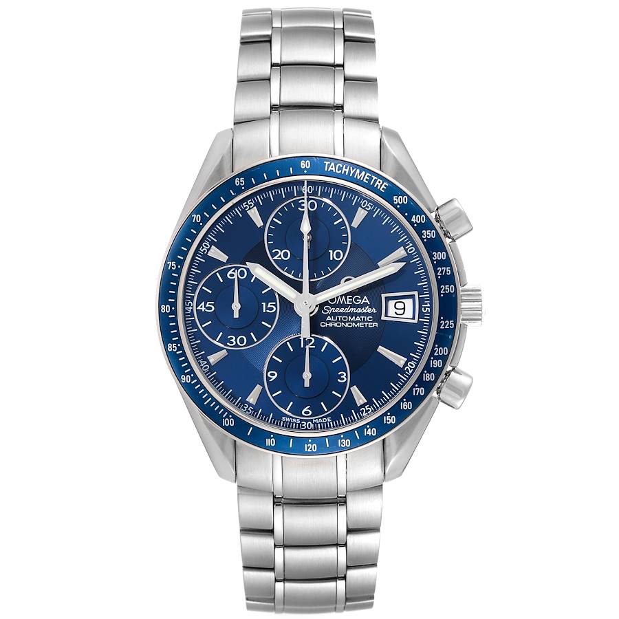 Omega Speedmaster Blue Dial Chronograph Steel Mens Watch 3212.80.00 Box ...