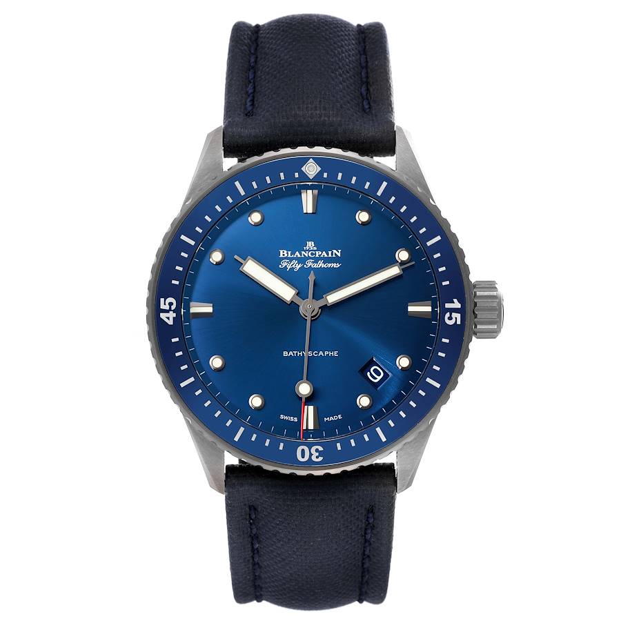 Blancpain Fifty Fathoms Bathyscaphe Ceramic Blue Dial Mens Watch 5000 ...