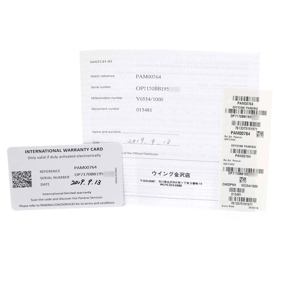 Panerai Luminor Stainless Steel PAM00764 | Stock 58439 | SwissWatchExpo