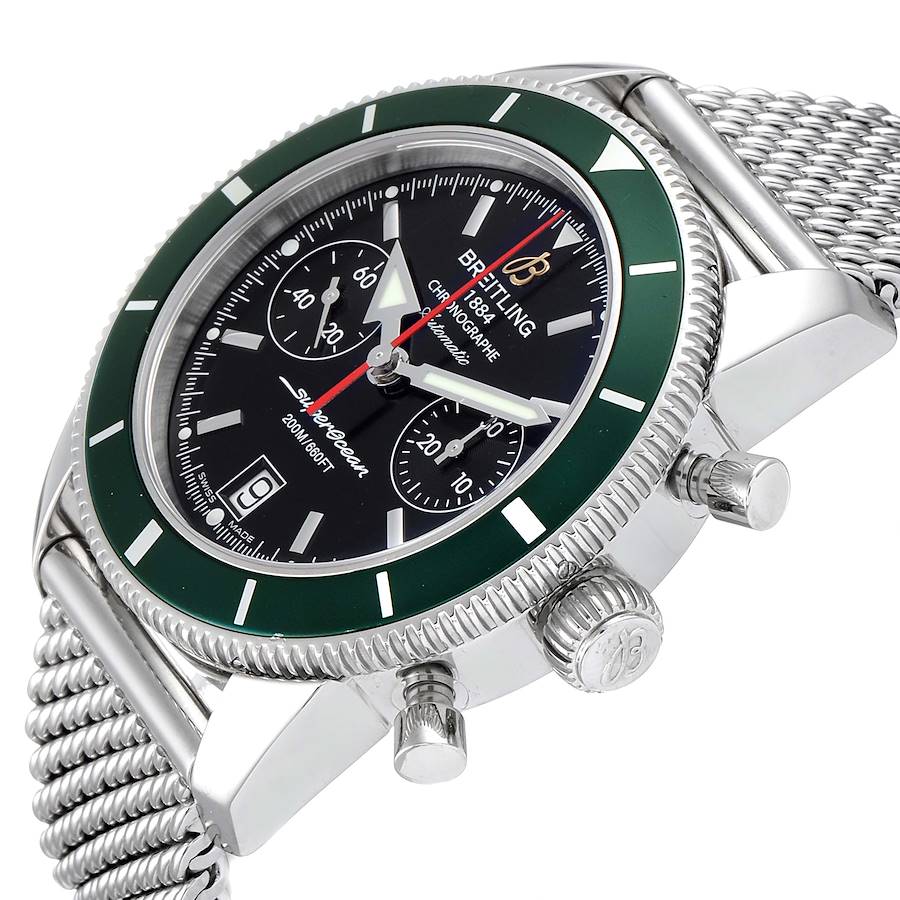 Breitling SuperOcean Heritage 44 Green Bezel Chronograph Watch A23370 ...