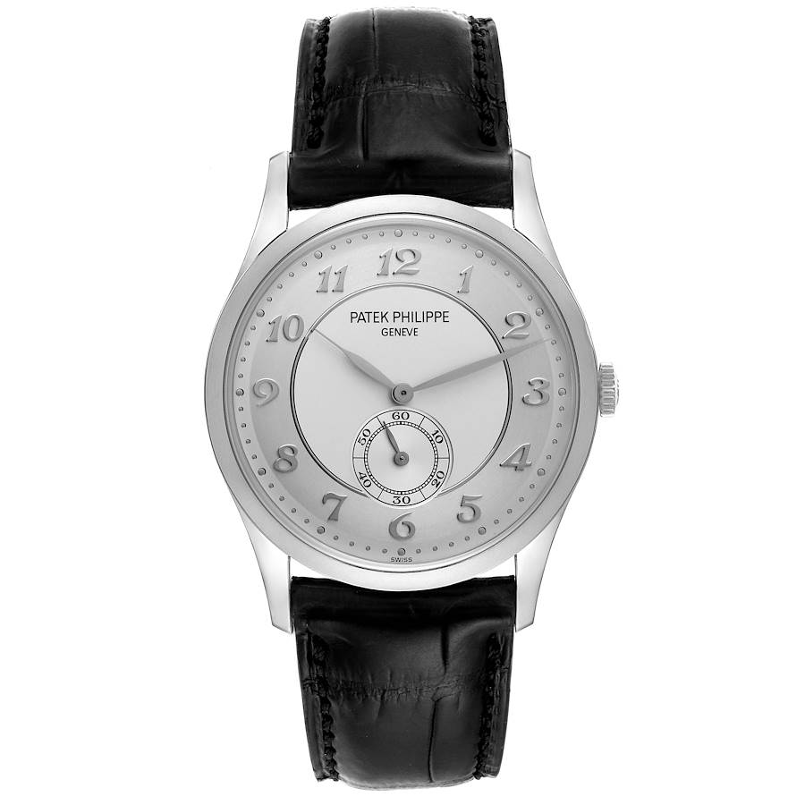 Patek Philippe Calatrava Platinum Mechanical Silver Dial Mens Watch ...