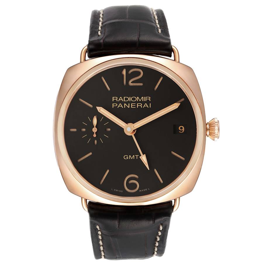 Panerai Radiomir 3 Days 1940 GMT 18k Rose Gold Mens Watch PAM00421 ...