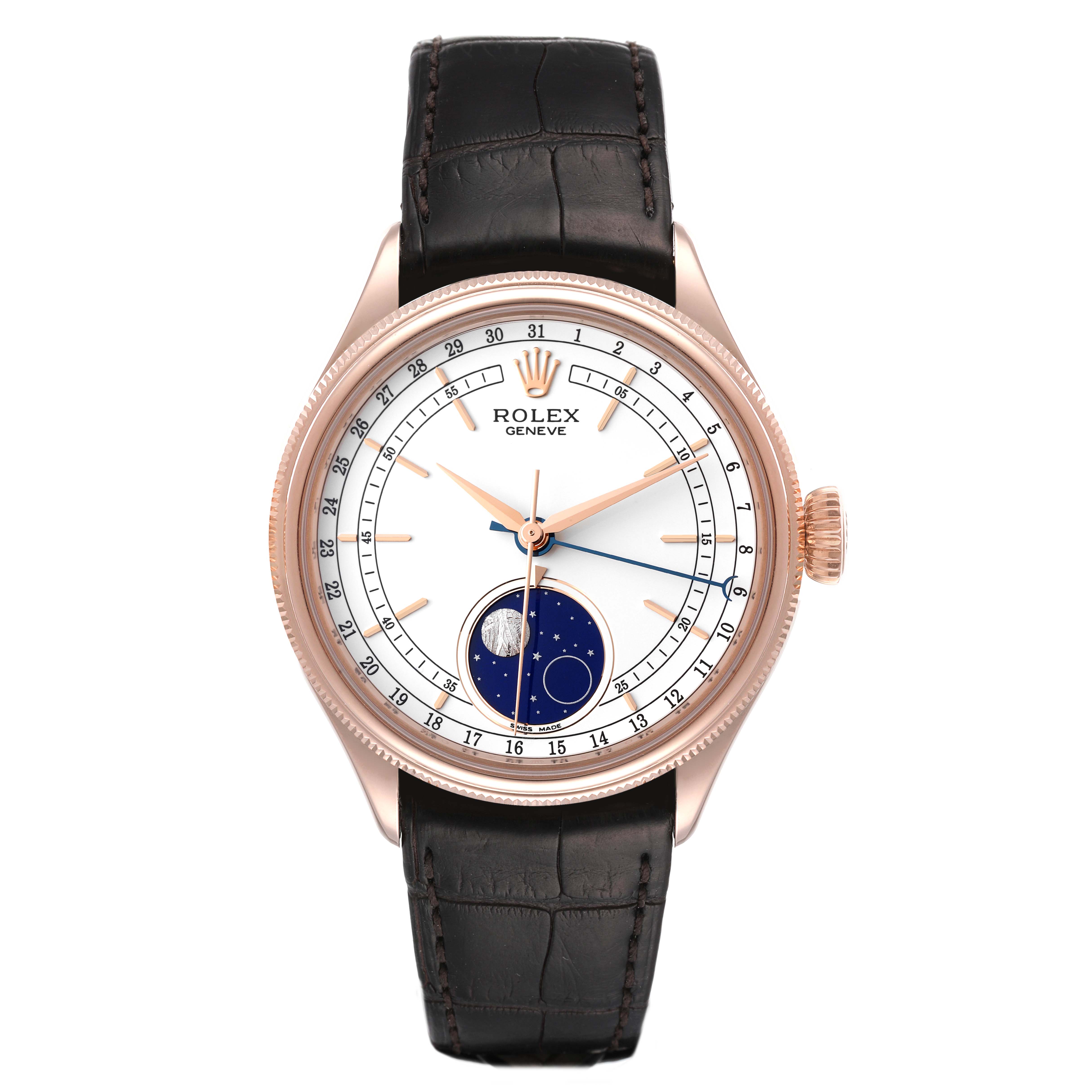 Rolex Cellini Moonphase Everose Gold Automatic Mens Watch 50535 Box Card | SwissWatchExpo