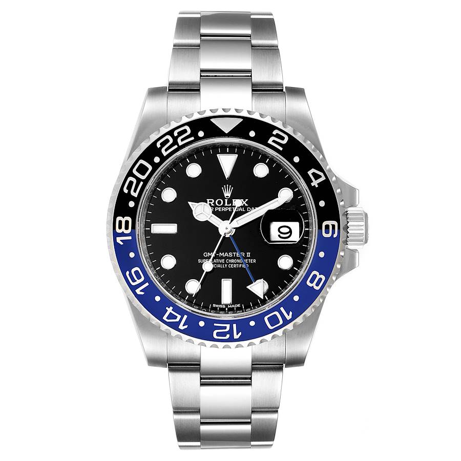 Rolex GMT Master II Batman Blue Black Ceramic Bezel Steel Watch 116710 ...