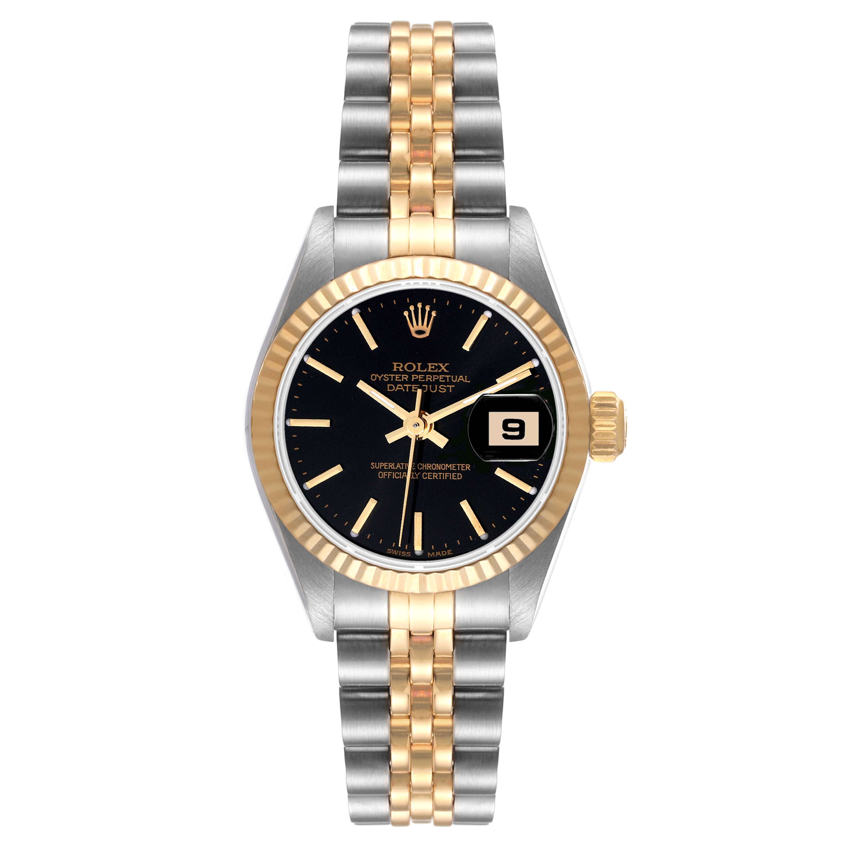 Rolex Datejust Steel Yellow Gold Black Dial Ladies Watch 79173 ...