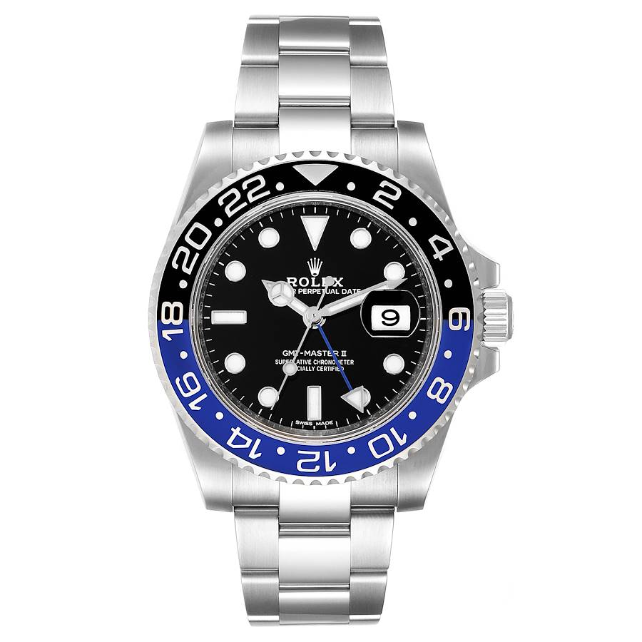 Rolex GMT Master II Batman Blue Black Ceramic Bezel Steel Watch 116710 ...