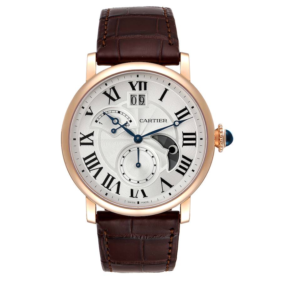 Cartier Rotonde Retrograde GMT Time Zone Rose Gold Mens Watch W1556240 ...