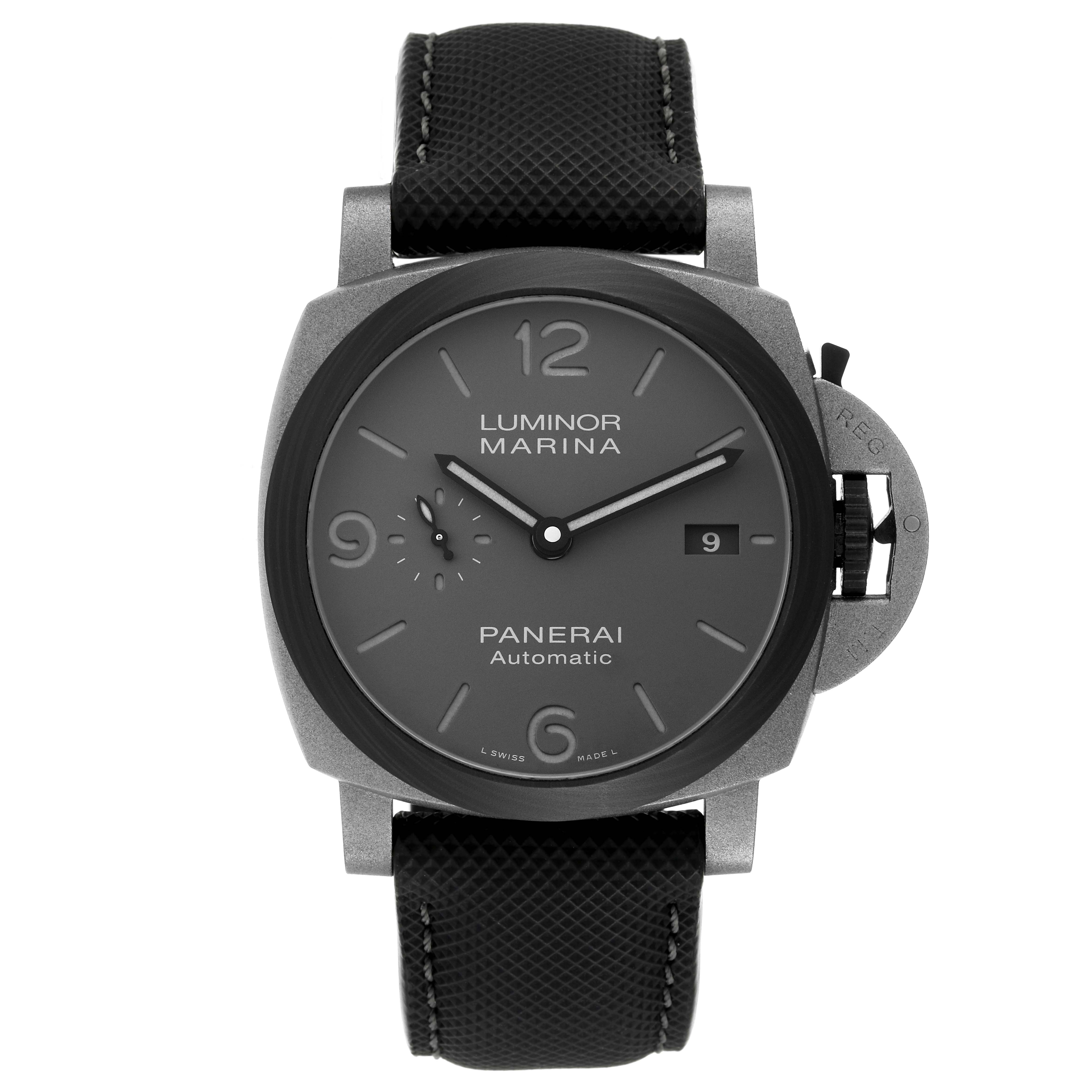Panerai Luminor Marina TuttoGrigio Grey Dial Titanium Mens Watch ...