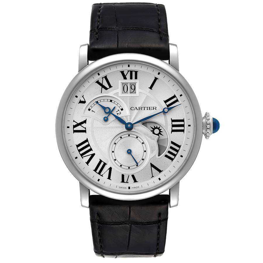 Cartier Rotonde Retrograde GMT Time Zone Steel Mens Watch W1556368 Box ...