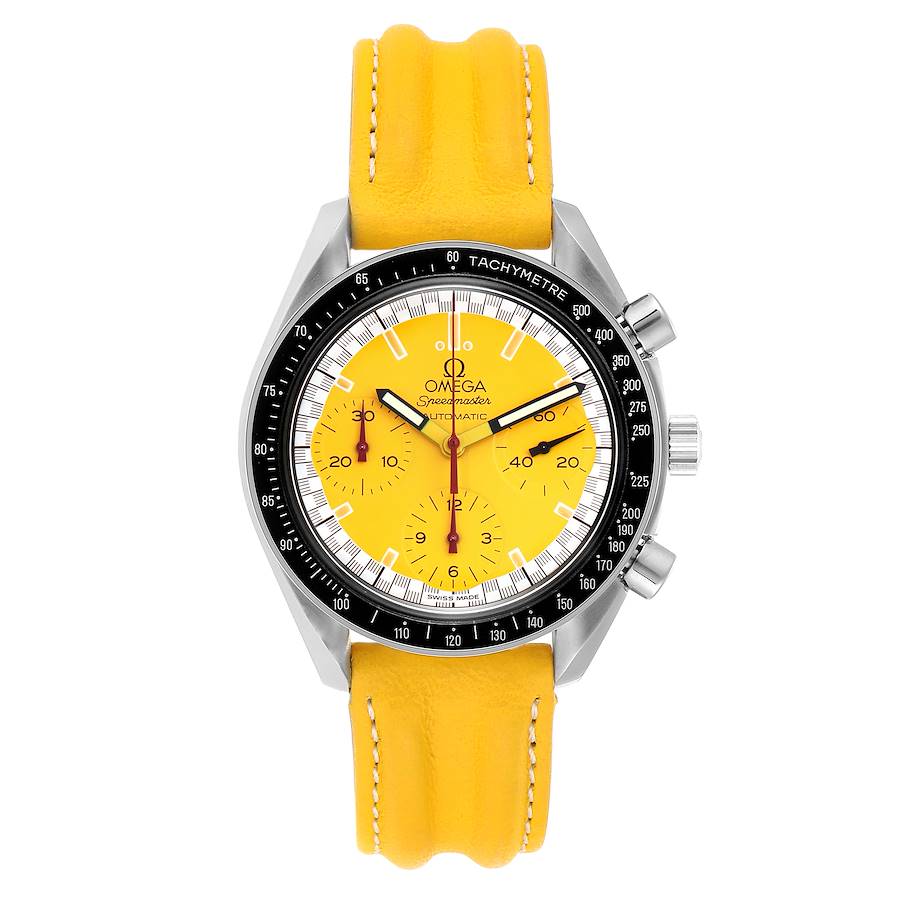 Omega Speedmaster Schumacher Yellow Dial Automatic Mens Watch 3810.12. ...