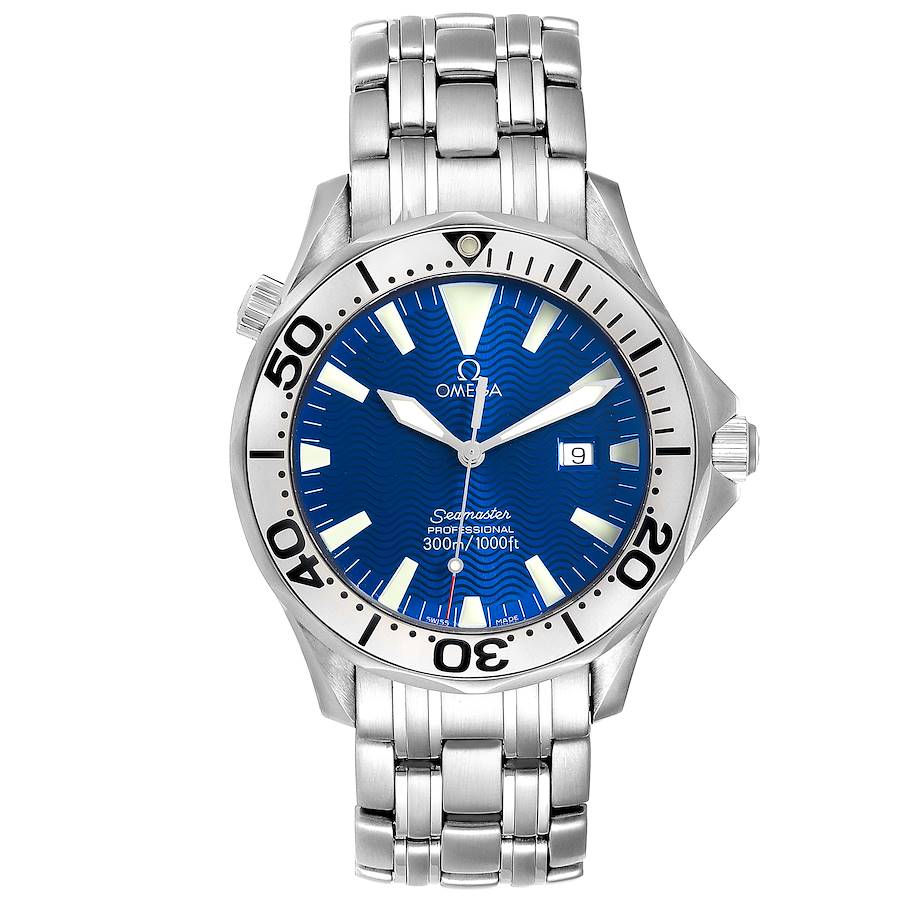 Omega Seamaster Electric Blue Wave Dial Mens Watch 2265.80.00 ...