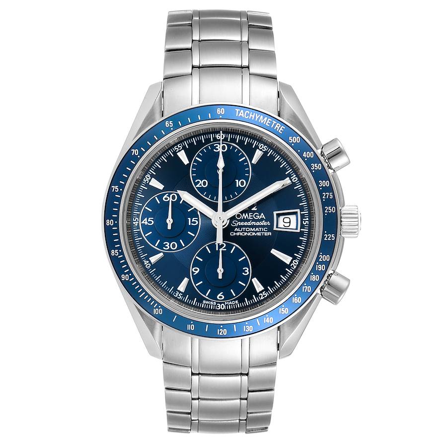 Omega Speedmaster Date Blue Dial Chronograph Mens Watch 3212.80.00 ...
