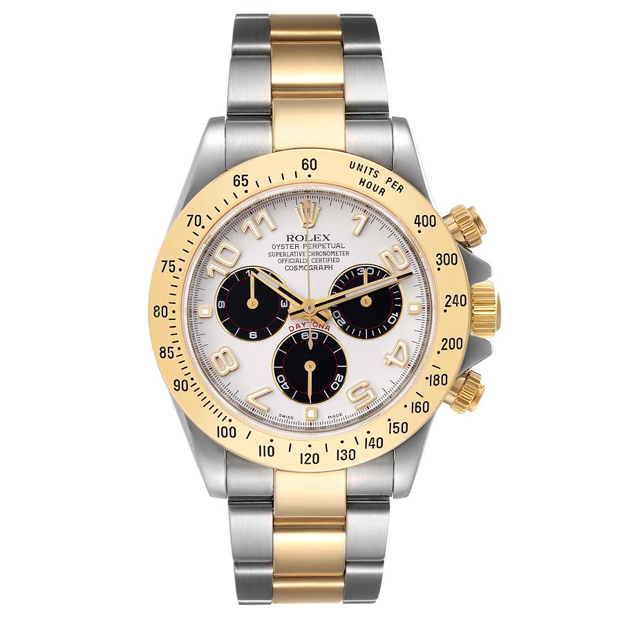 Rolex Daytona Panda Dial Steel Yellow Gold Mens Watch 116523 Box Card ...