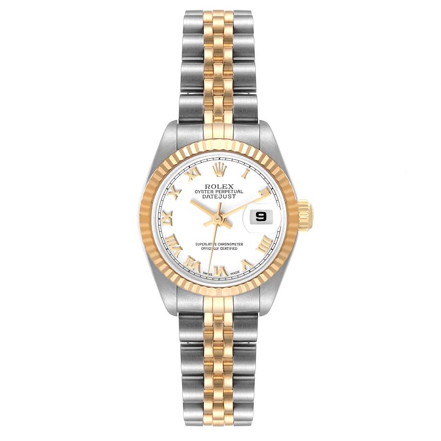 Rolex Datejust Steel Yellow Gold White Roman Dial Ladies Watch 79173 ...