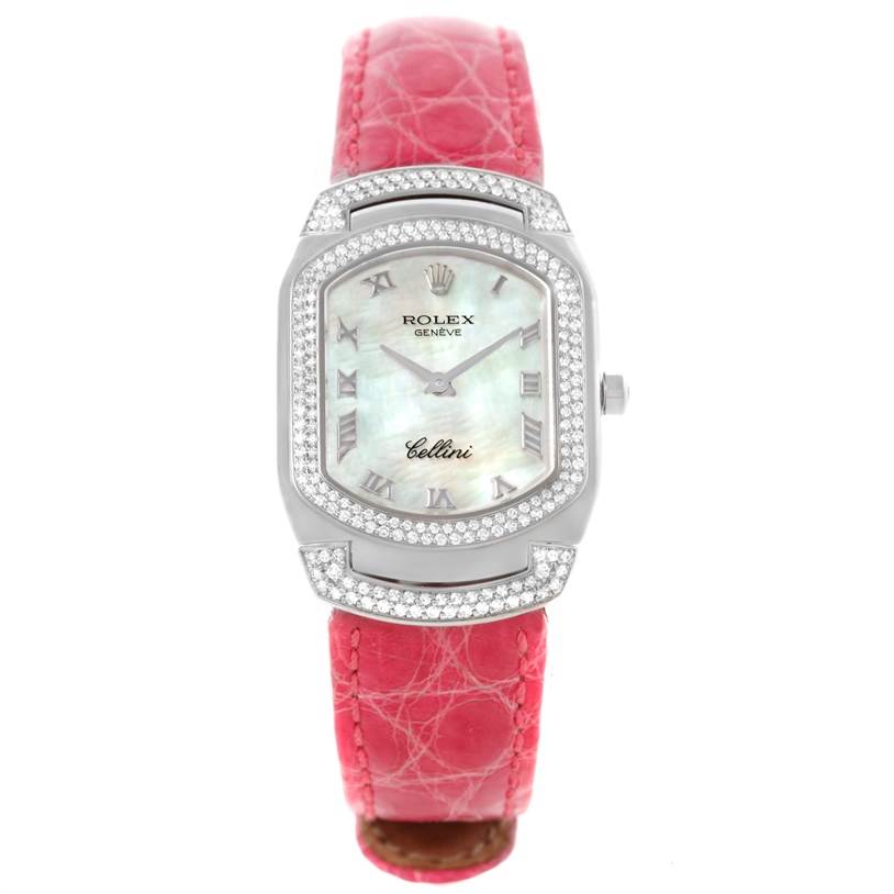Rolex Cellini Cellissima 18K White Gold 222 Diamond Ladies Watch 6693 ...