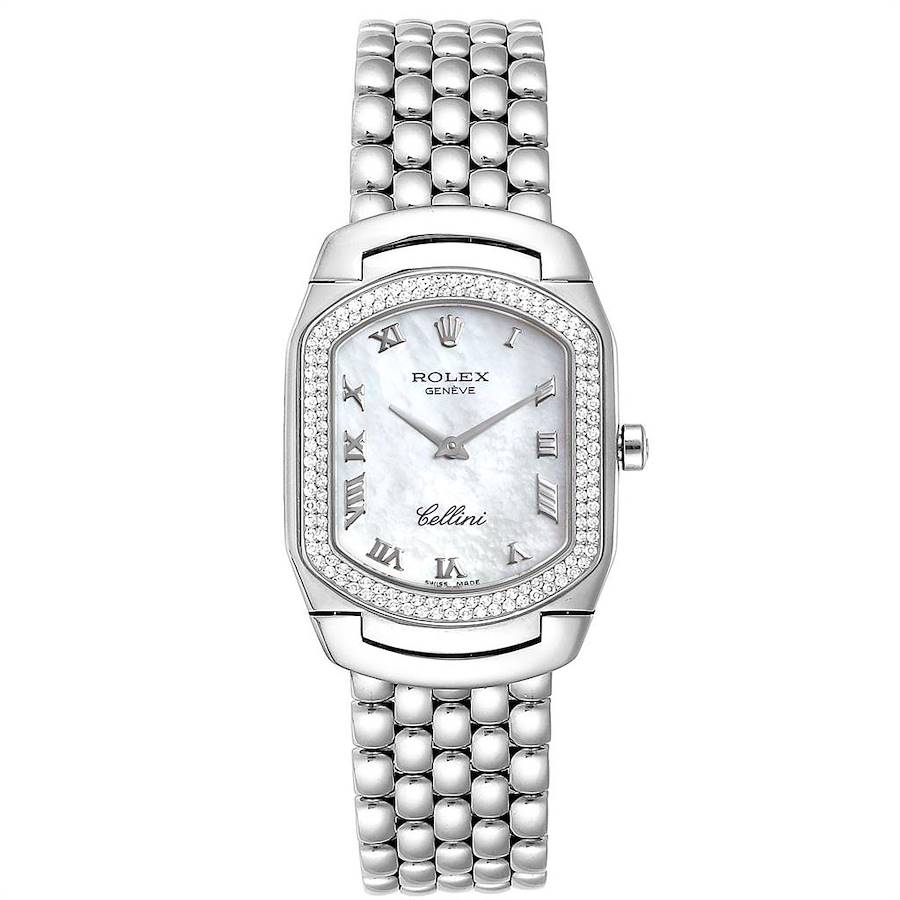 Rolex Cellini Cellissima White Gold Diamond Ladies Watch 6691 Box Card ...