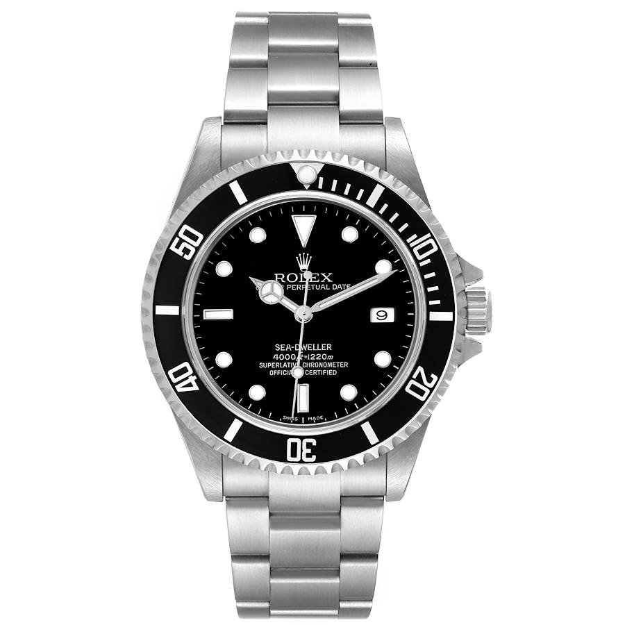 Rolex Seadweller 4000 Black Dial Steel Mens Watch 16600 Box Card ...