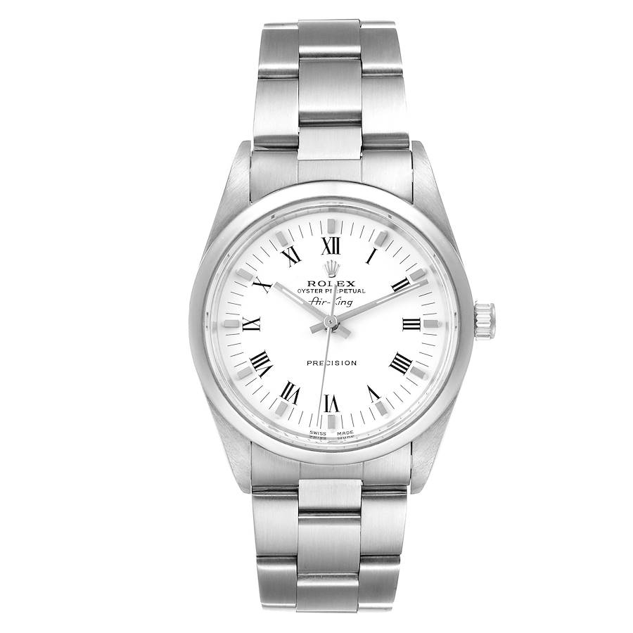 Rolex Air King 34mm White Dial Domed Bezel Mens Watch 14000 Box ...