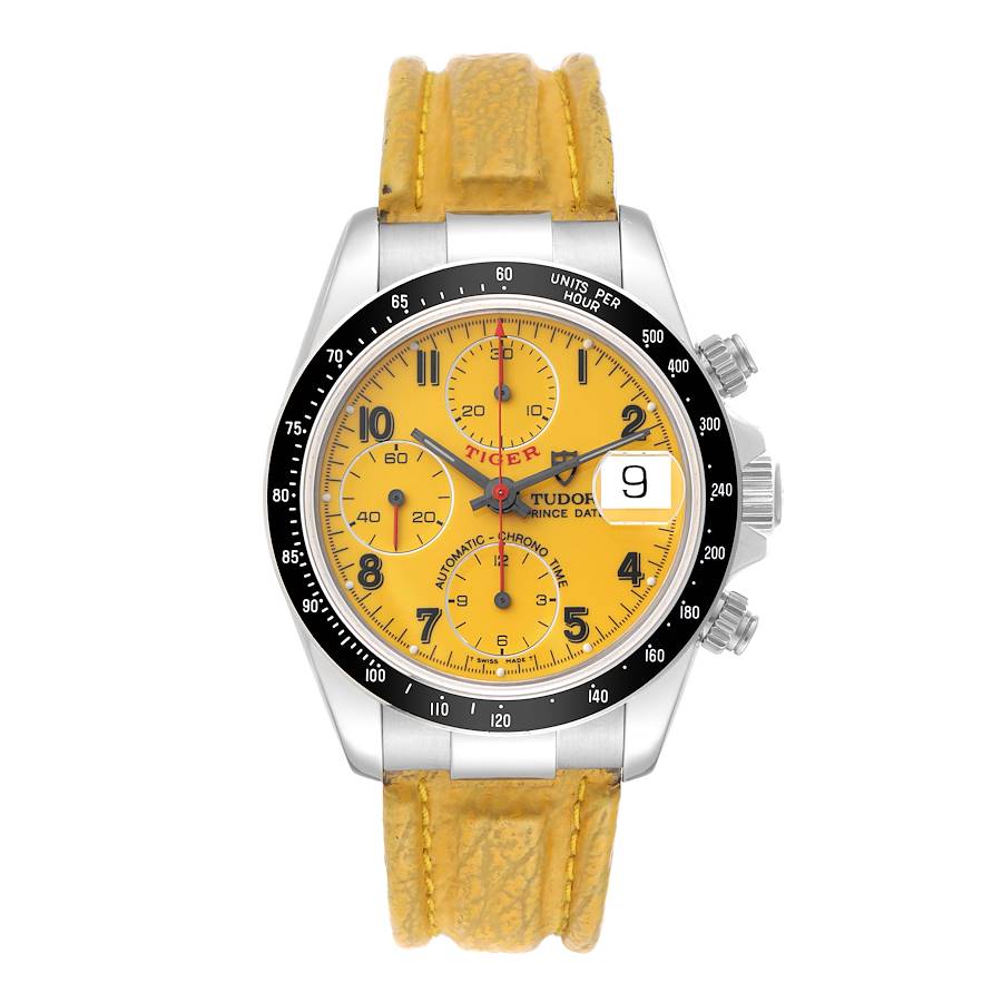 Tudor Tiger Woods Prince Yellow Dial Steel Mens Watch 79260 Box Papers ...