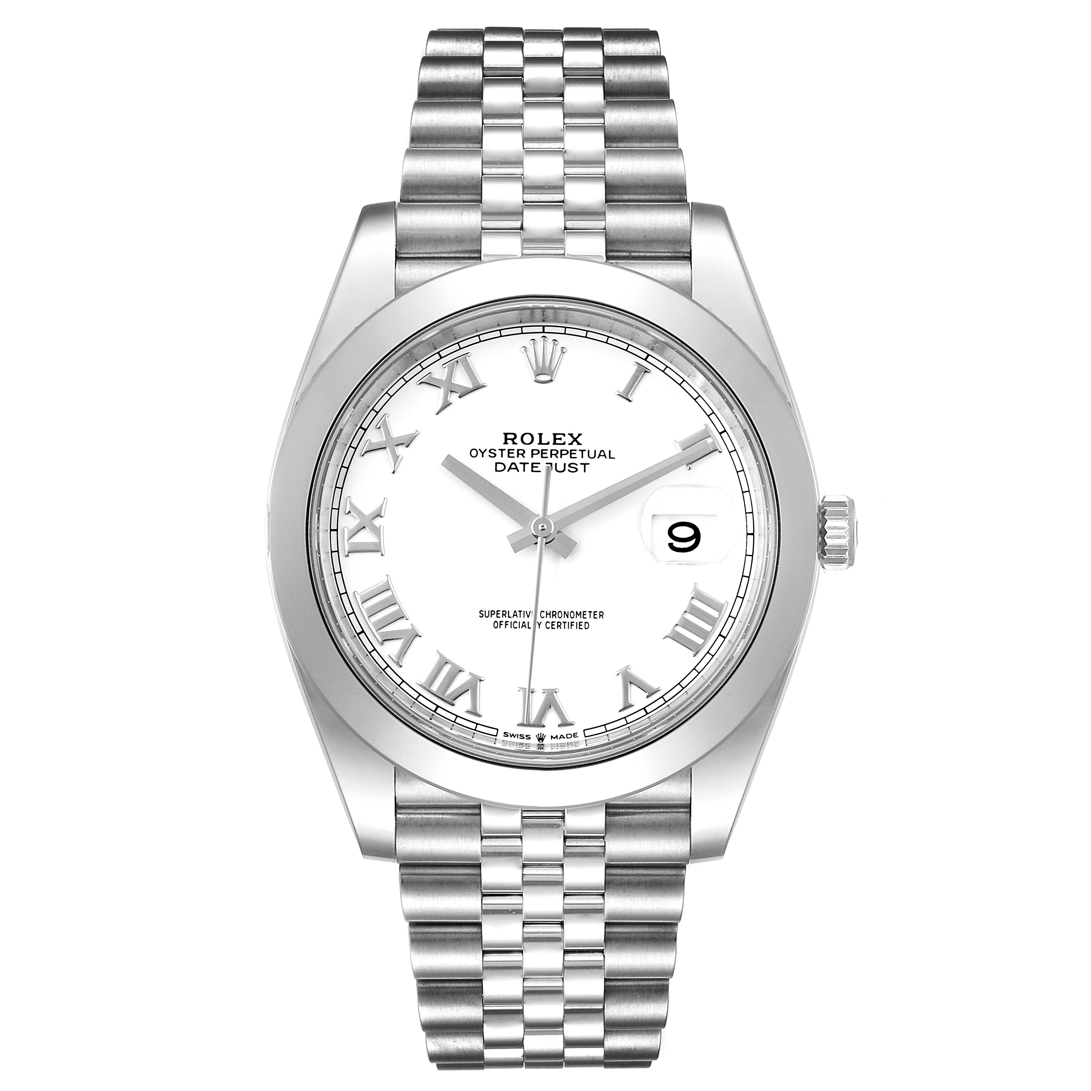 Rolex Datejust 41 White Dial Steel Mens Watch 126300 Box Card ...