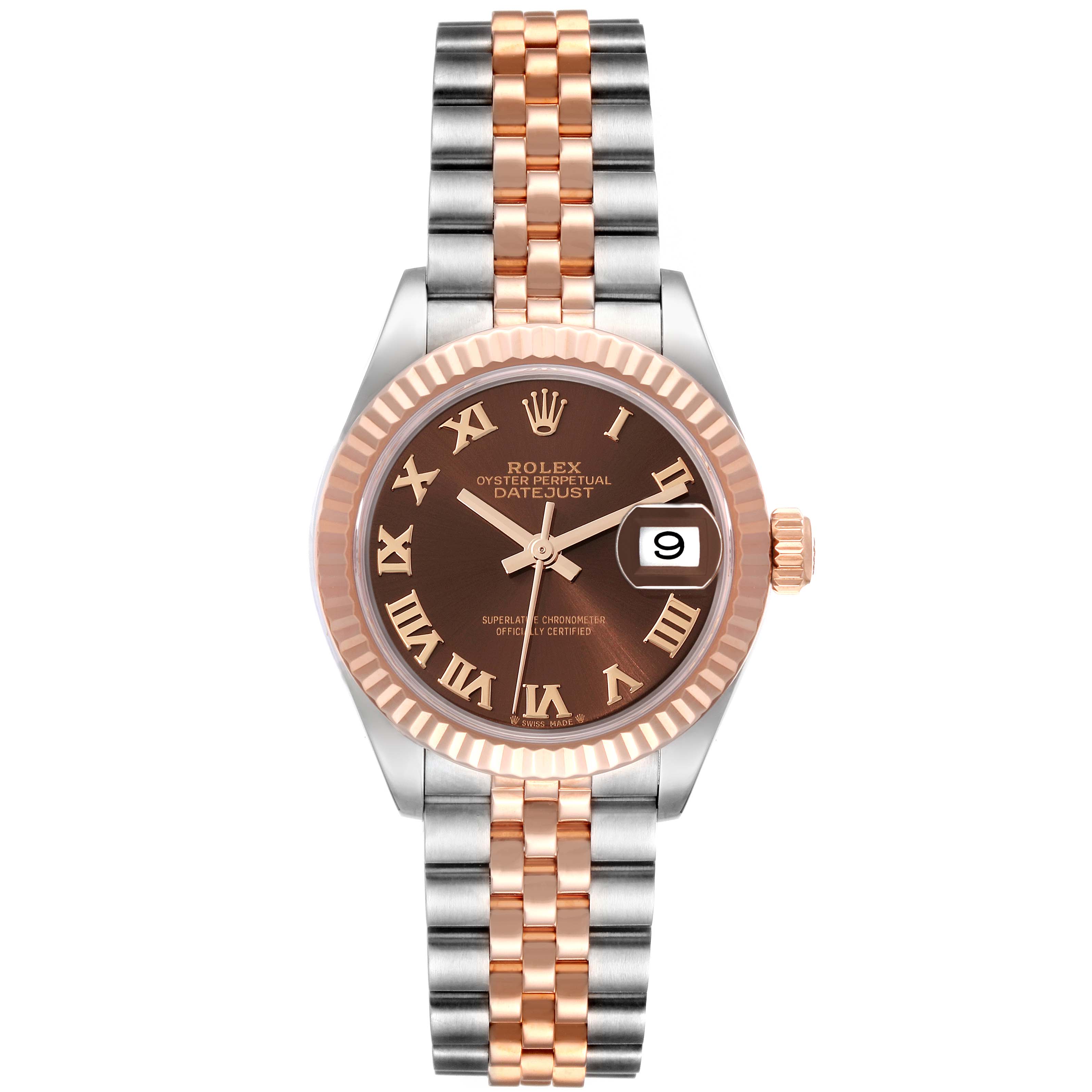 Rolex Datejust Chocolate Brown Dial Steel Rose Gold Ladies Watch 279171 ...