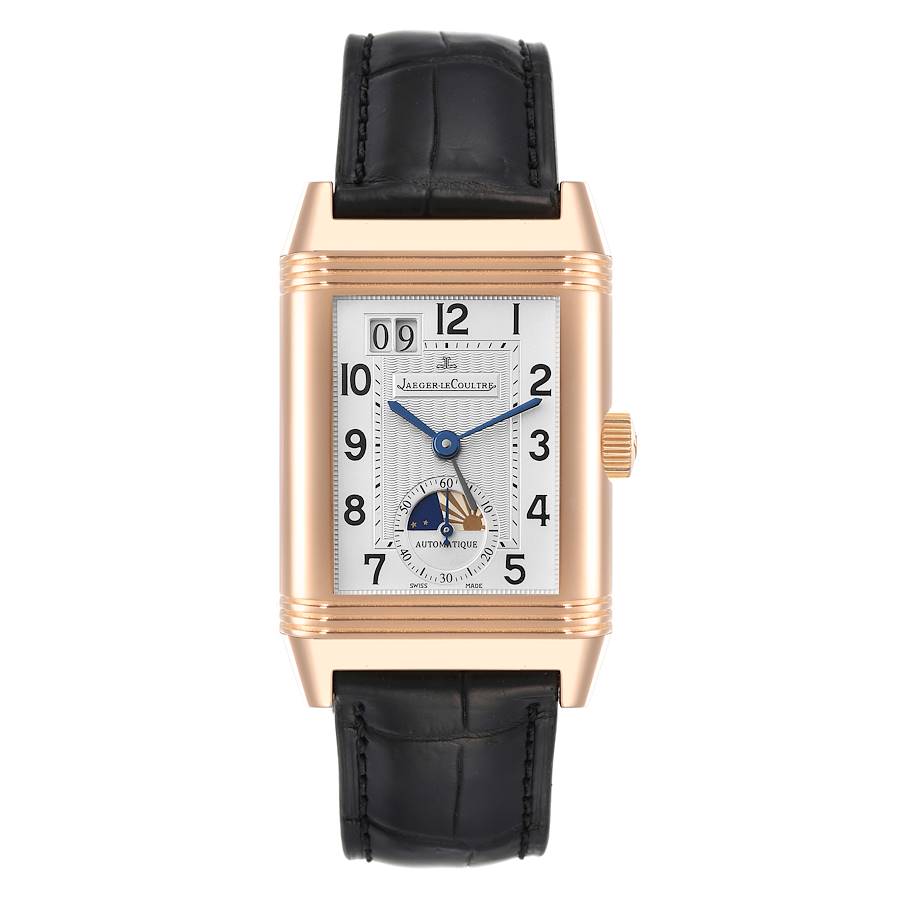 Jaeger LeCoultre Grande Reverso Sun Moon Dual Time Rose Gold Mens Watch ...