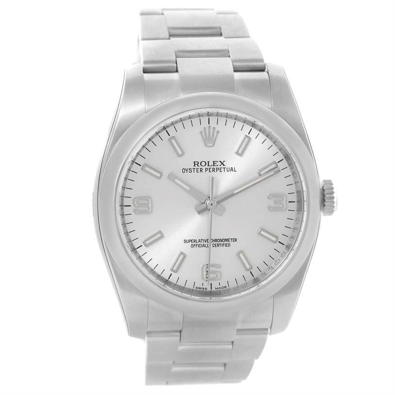 Rolex No Date Mens Silver Dial Stainless Steel Watch 116000 Unworn ...