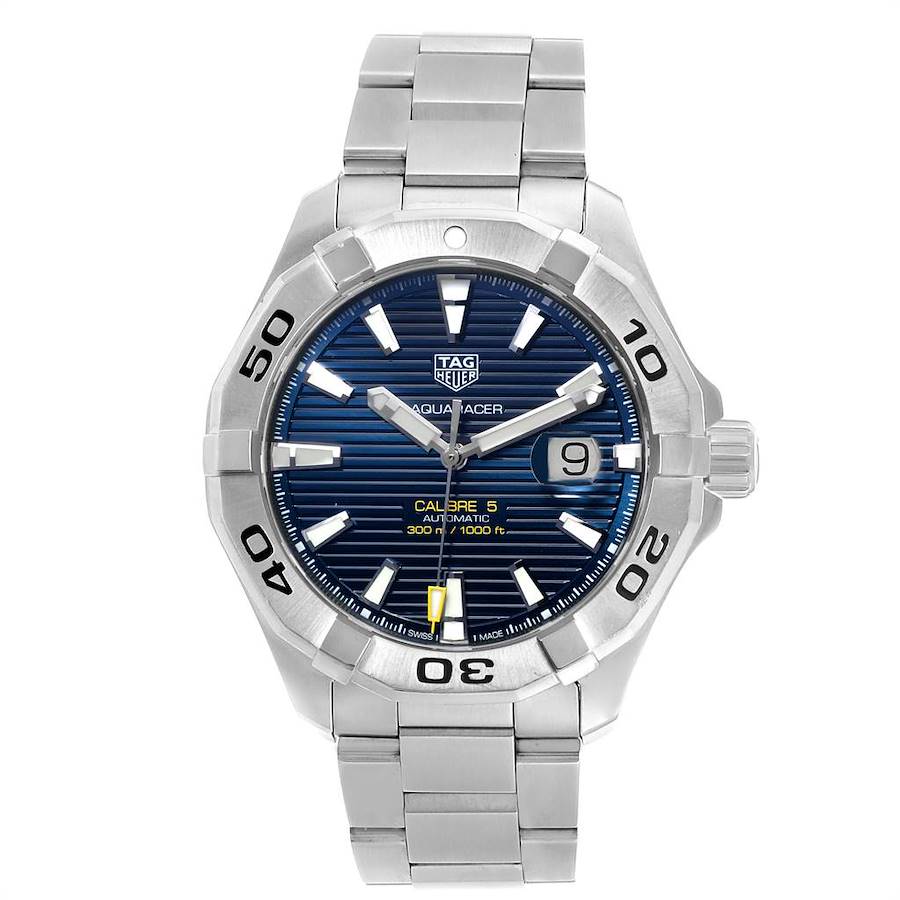 Tag Heuer Aquaracer Blue Dial Steel Mens Watch WAY2012 | SwissWatchExpo