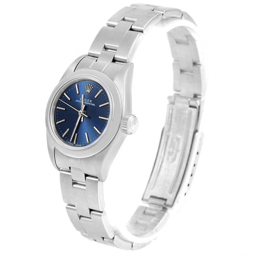 Rolex Oyster Perpetual Blue Dial Steel Ladies Watch 67180 | SwissWatchExpo