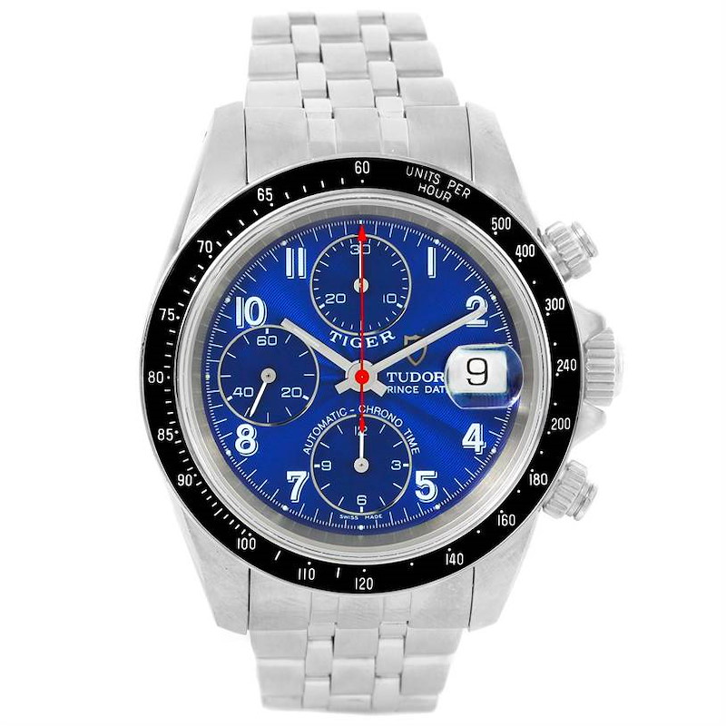 Tudor Tiger Prince Date Chronograph Blue Dial Steel Watch 79260 ...
