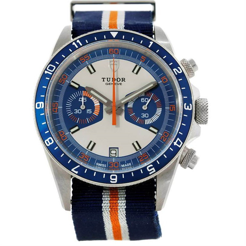 Tudor Heritage Chrono Blue Stainless Steel Mens Watch 70330 Unworn ...