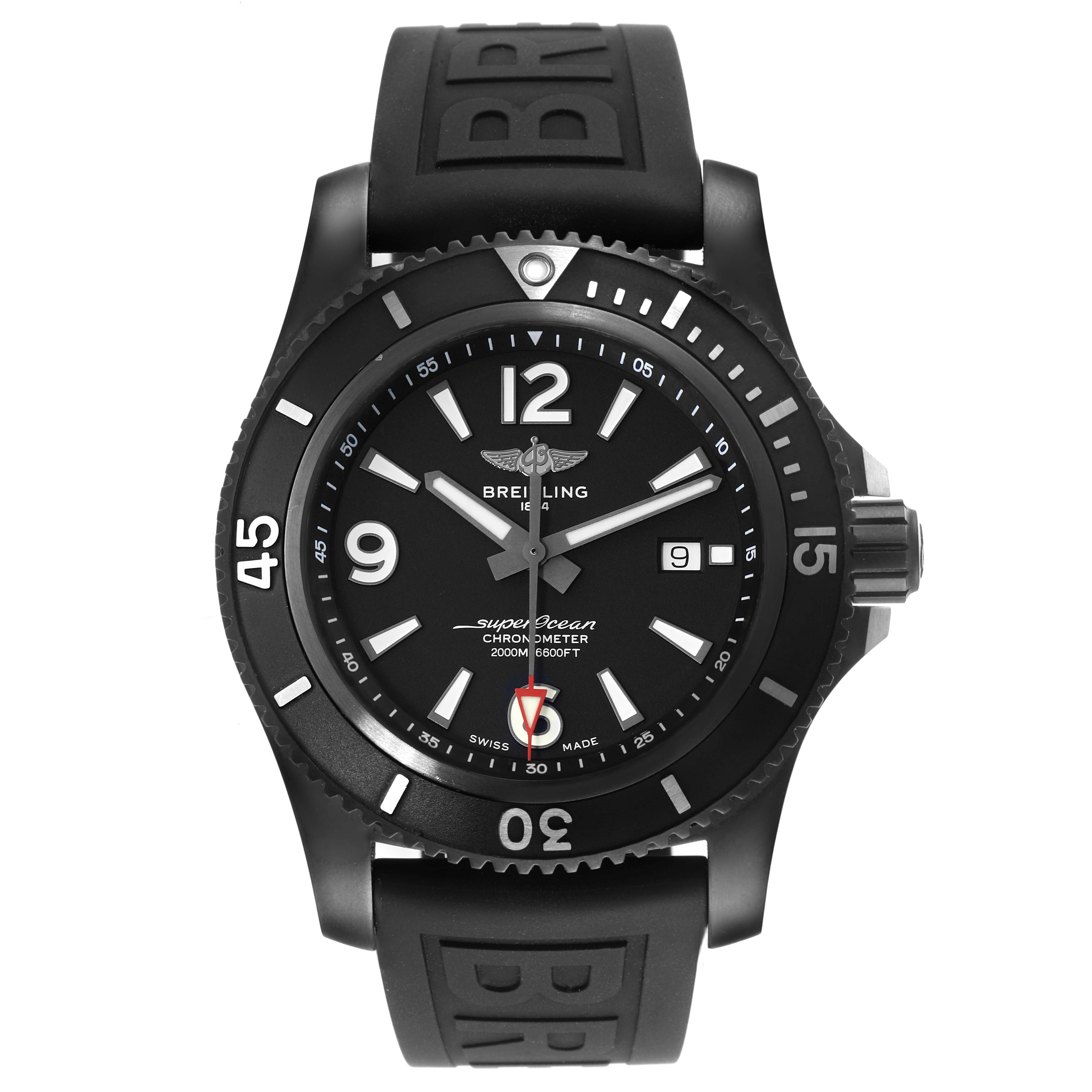 Breitling Superocean 46 Black Dial DLC Steel Mens Watch M17368 ...