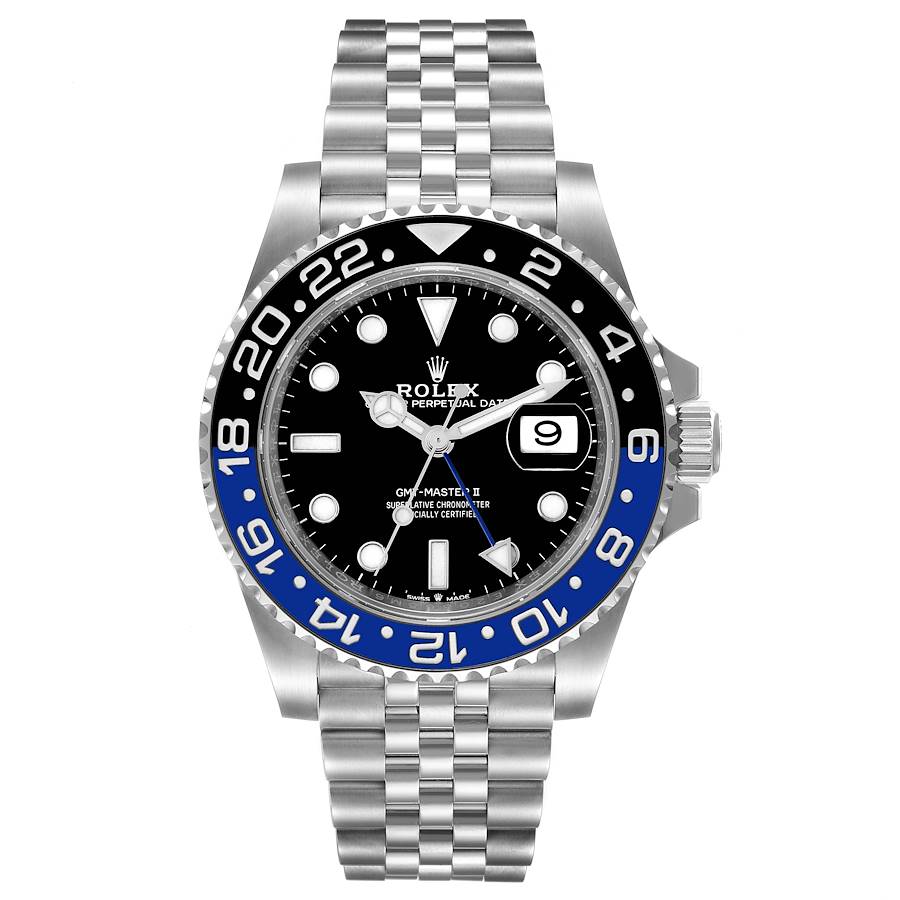 Rolex GMT Master II Black Blue Batman Bezel Steel Mens Watch 126710 Box ...