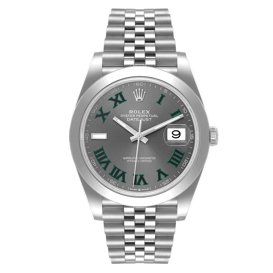 Rolex Datejust 41 Slate Green Wimbledon Dial Steel Mens Watch 126300 ...