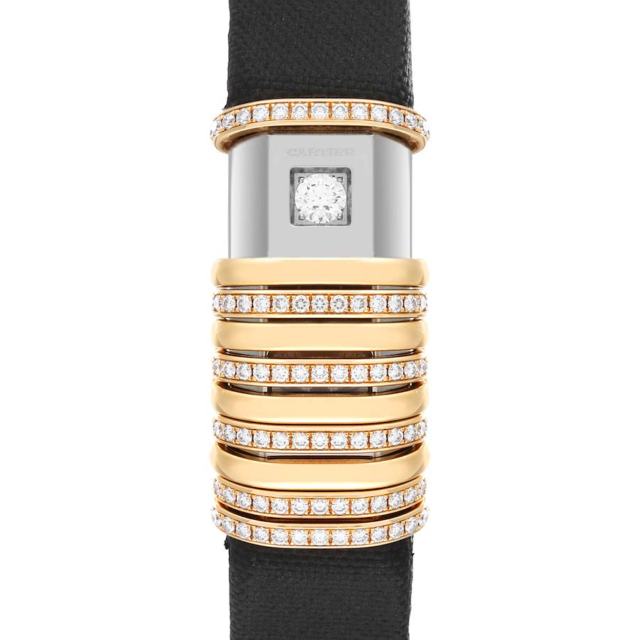 Cartier Declaration Yellow Gold Titanium Diamond Ladies Watch WT000150 ...