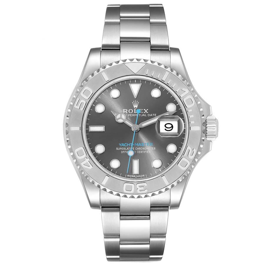 Rolex Yachtmaster Rhodium Dial Steel Platinum Mens Watch 116622 Box ...