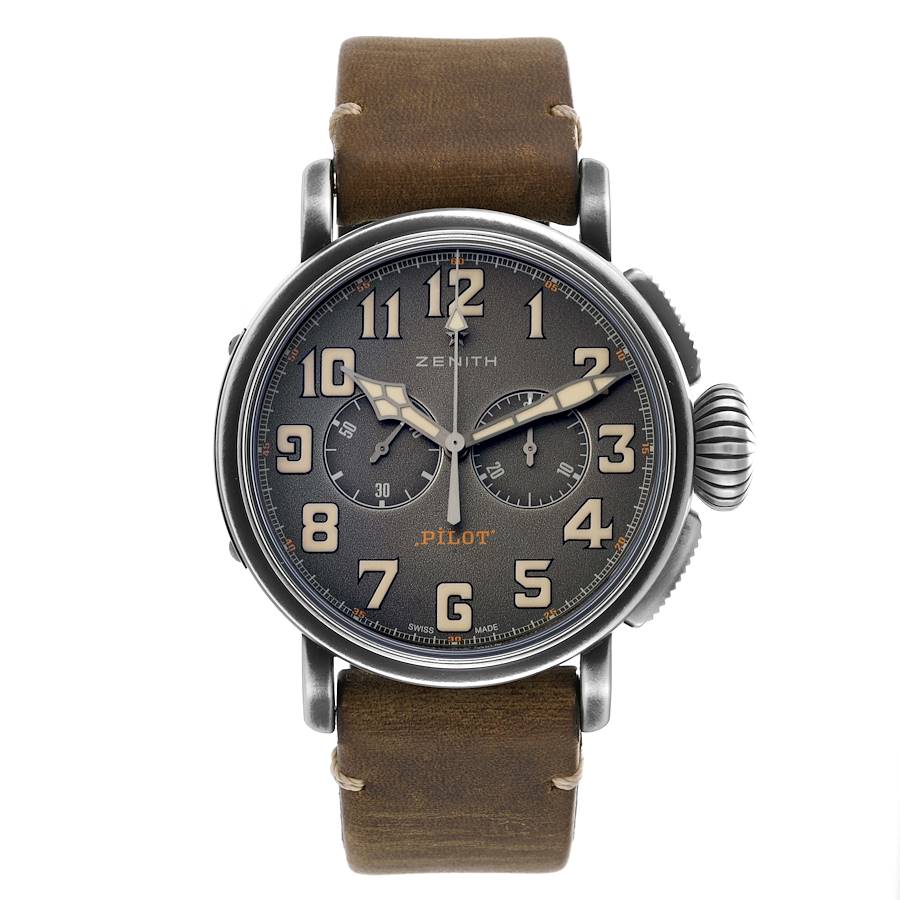 Zenith Heritage Pilot Type 20 Chronograph Steel Titanium Mens Watch 11. ...