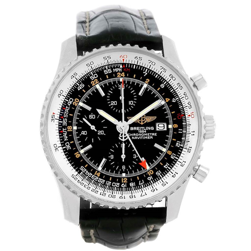 Breitling Navitimer World Chronograph GMT Steel Watch A24322 ...