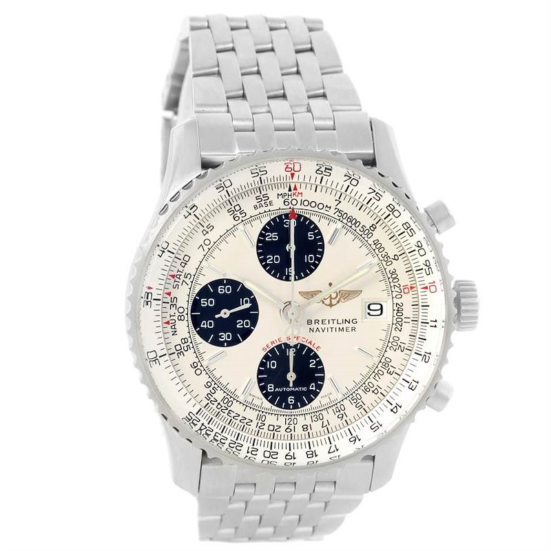 Breitling Navitimer Fighter Chronograph Silver Dial Steel Watch A13330 ...