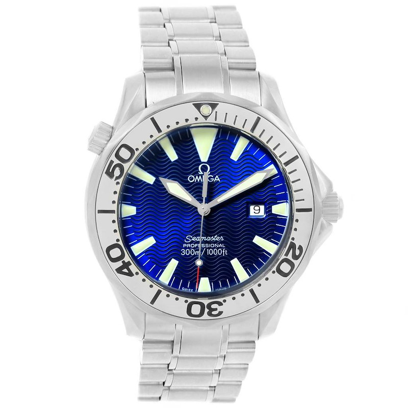 Omega Seamaster Electric Blue Wave Dial Mens Watch 2265.80.00 ...