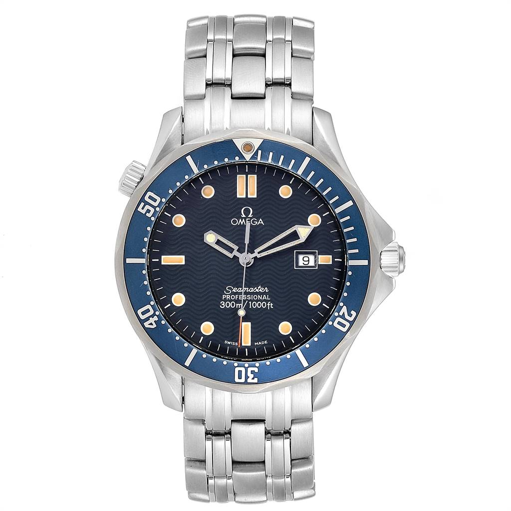 Omega Seamaster 41mm James Bond Blue Dial Steel Watch 2541.80.00 ...