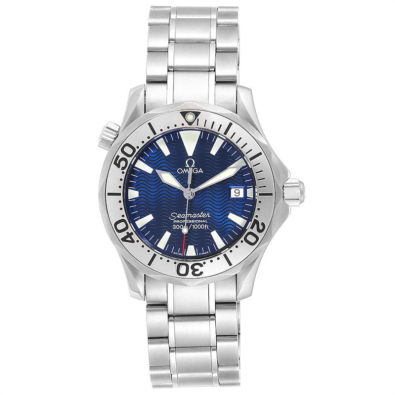 Omega Seamaster Electric Blue Wave Dial Midsize Watch 2263.80.00 ...