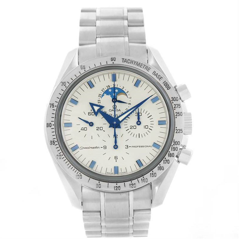 Omega Speedmaster MoonPhase Blue Broad Arrow Hands Watch 3575.20.00 ...