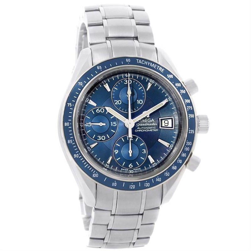 Omega Speedmaster Date Blue Dial Chronograph Steel Watch 3212.80.00 ...