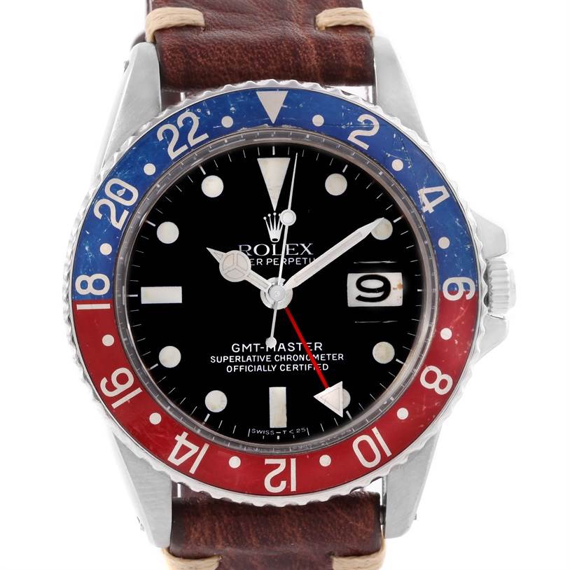 Rolex GMT Master Vintage Red and Blue Pepsi Bezel Mens Watch 1675 ...