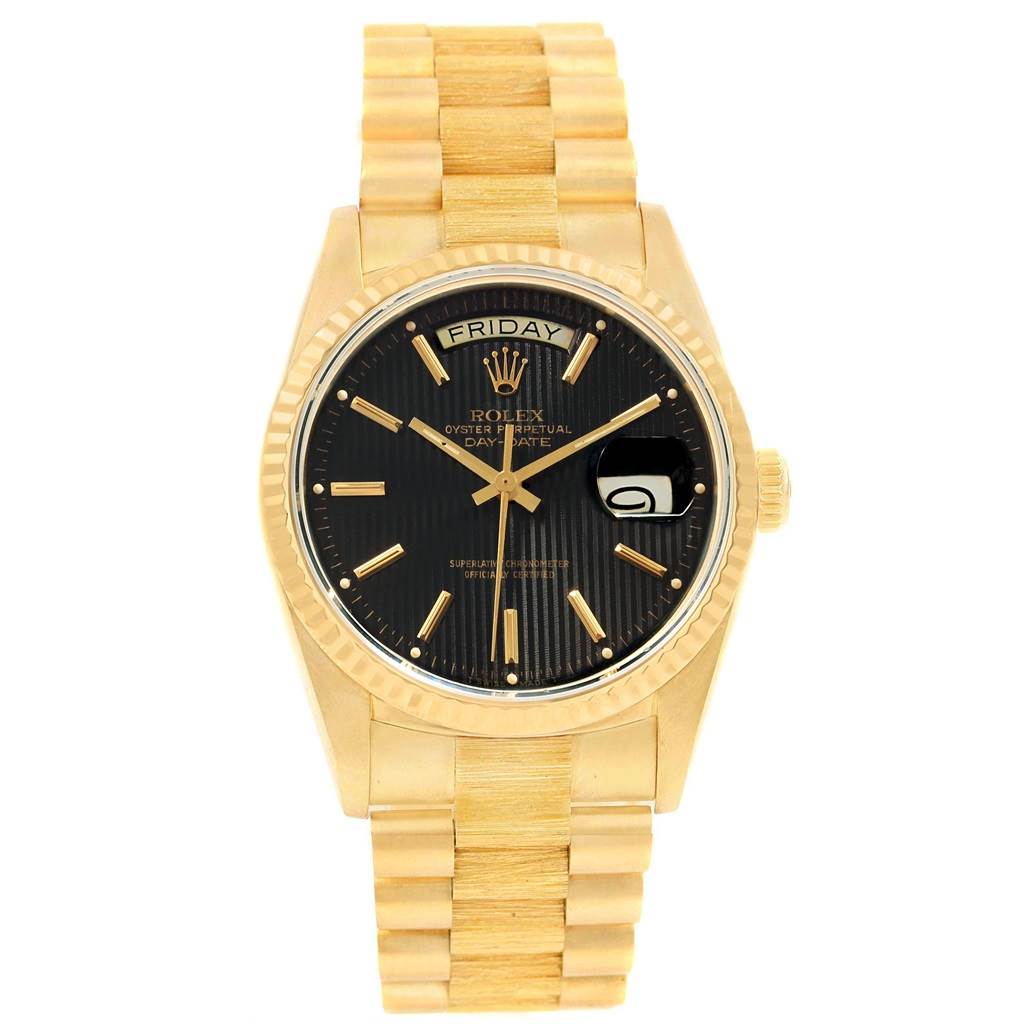 Rolex Day-Date President Yellow Gold Tapestry Dial Mens Watch 18048 ...