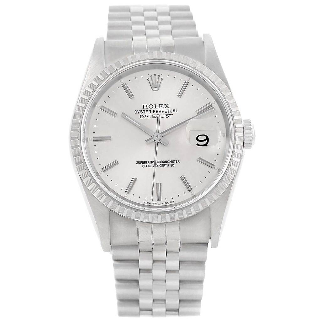 Rolex Datejust Silver Dial Jubilee Bracelet Steel Mens Watch 16220 ...