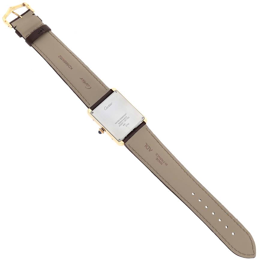 Cartier Tank Solo Yellow Gold Steel Brown Strap Mens Watch W1018855 ...